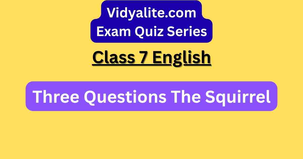 7th English Ch 1 Three Questions The Squirrel Quiz
