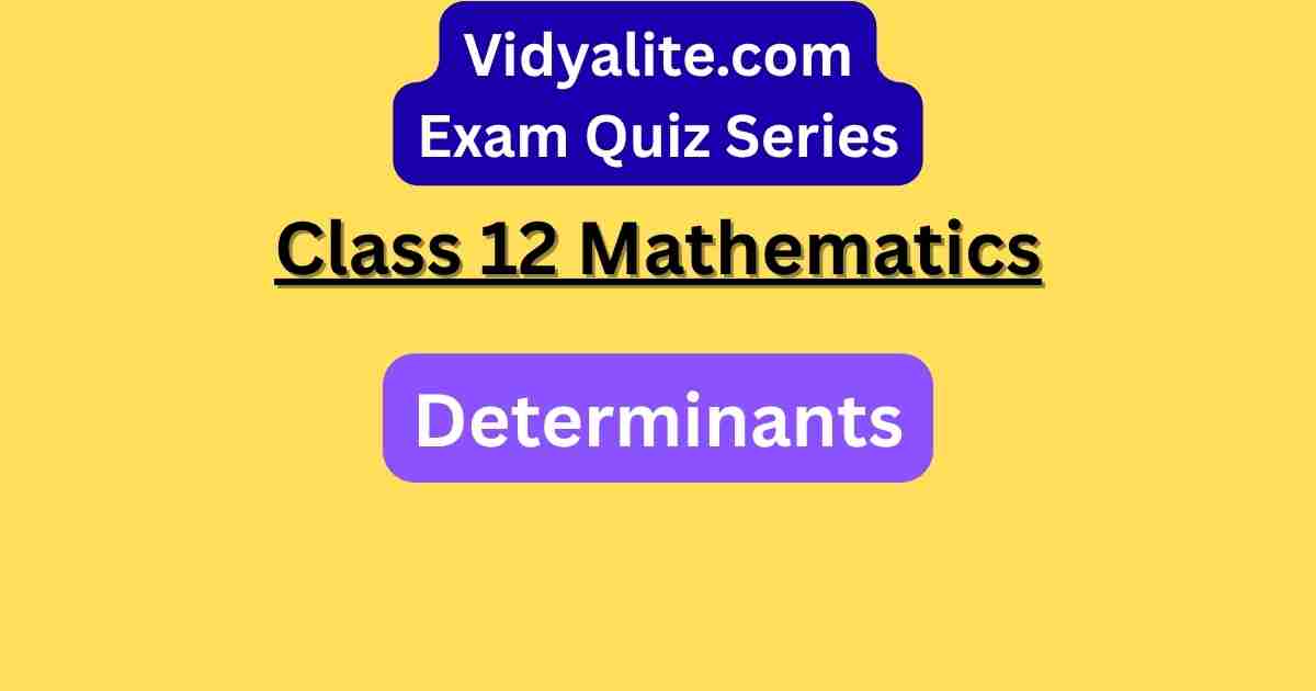 Class 12th Math Determinants chapter mcq exam quiz