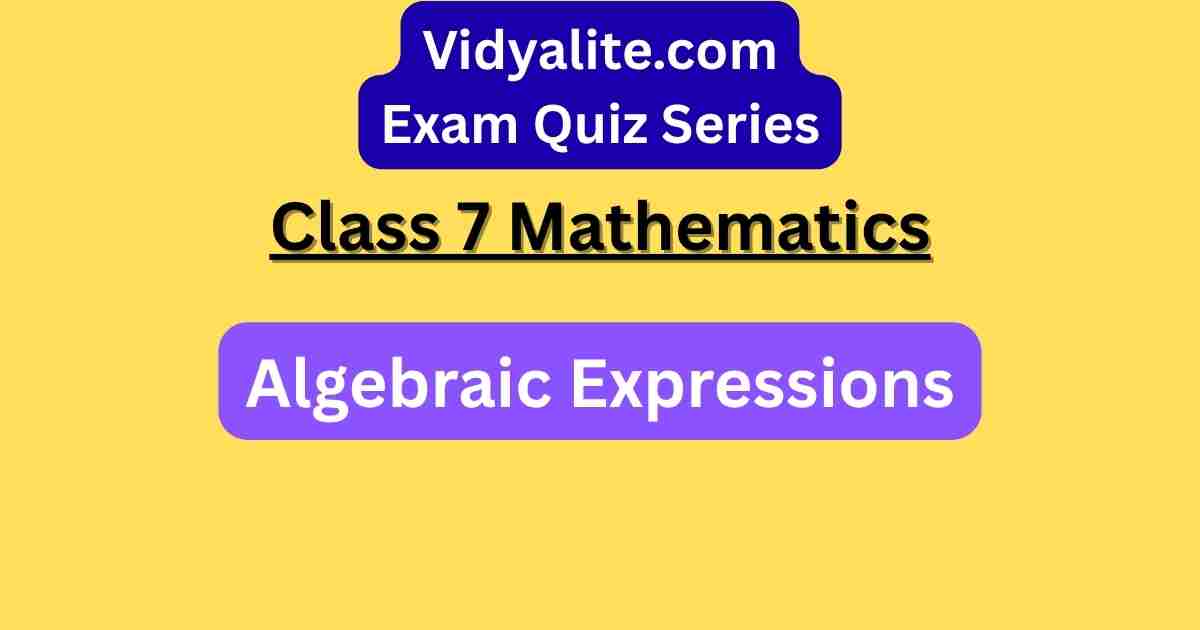 7th Math Ch 10 Algebraic Expressions Quiz