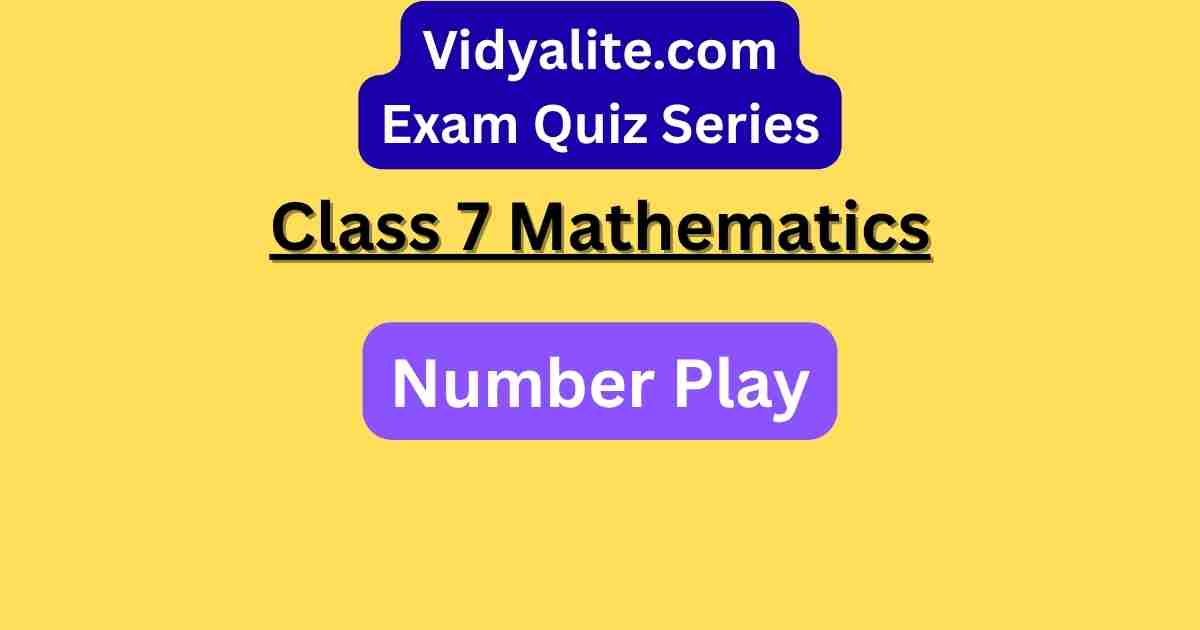 Number Play MCQ: 7th Math Chapter 6 Quiz