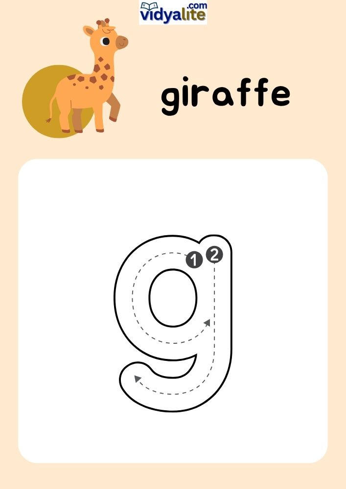 Free Small Letter "g" Worksheet PDF Download: Lowercase Alphabet ...